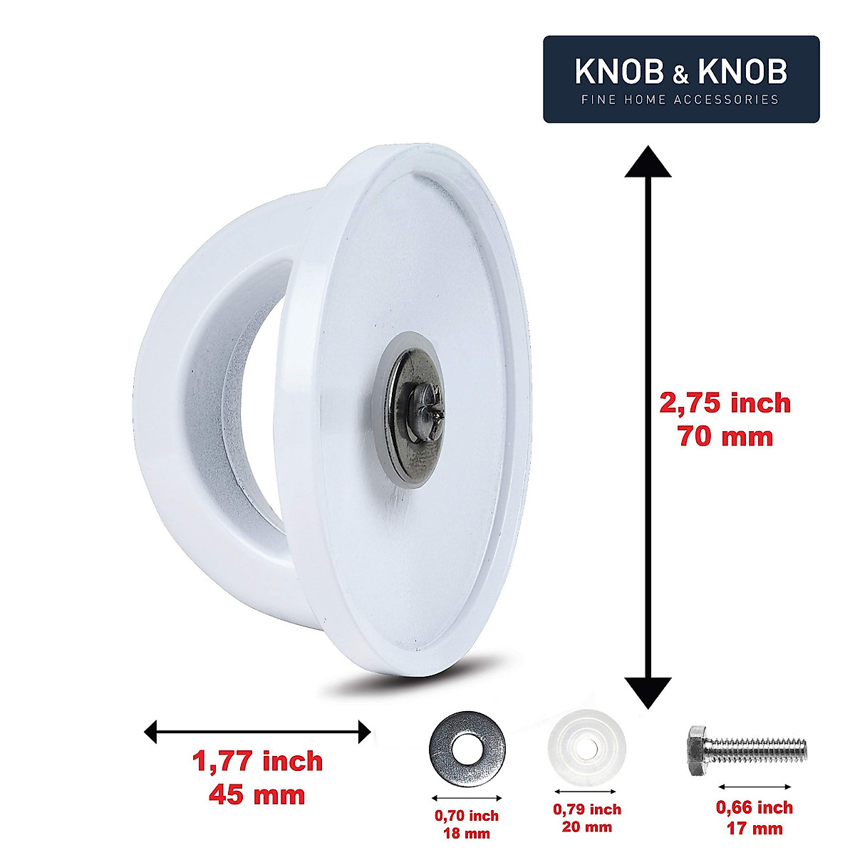 Universal Pot Lid White Knob Compatible with Crockpot Lids, Pan Lid Replacement Handle, Heat Resistant Pot Knob for Glass, Steel Lids, Easy Grip Lid Handle, Kitchen Cookware, 2.75”x1.77”