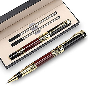 YIVONKA Ballpoint Pen Black Refill,business pens,Luxury Pen,Best Ball Pen Gift Set for Men & Women Professional Executive,Office,Nice Pens Classy Gift Box… (Red)