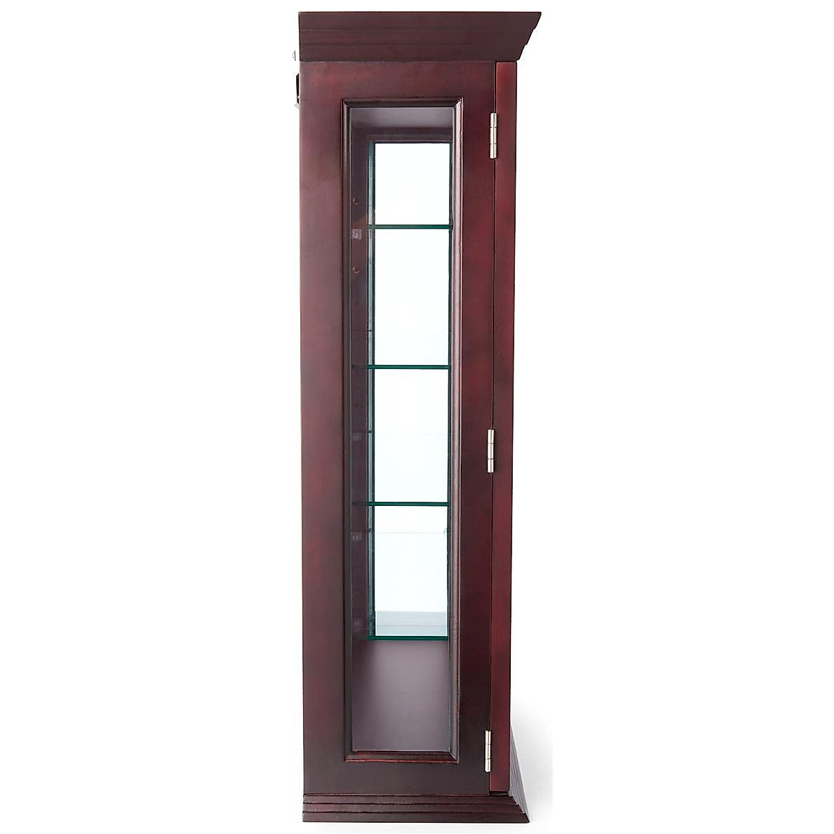 Displays2go 21" Countertop/Wall Mount Display Case, Adjustable Shelves, Locking - Mahogany (DCC2128MH2)