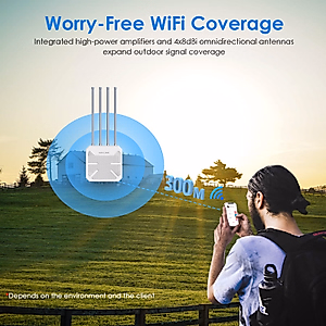 WAVLINK Outdoor WiFi Extender AX1800 Dual Band Long Range WiFi Extender with PoE, IP67 Weatherproof, 4x8dBi High-gain Antennas, Outdoor Access Point for Farm, Courtyard, Factory, Campsite, Gazebo