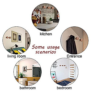 6 Pieces Wooden Coat Hooks Wall Mounted Single Cone Wood Hook Rustic Wall Coat Rack for Living Room Hanging Coats, Hats, Bags