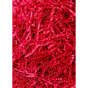 MagicWater Supply Soft & Thin Cut Crinkle Paper Shred Filler (2 LB) for Gift Wrapping & Basket Filling - Red