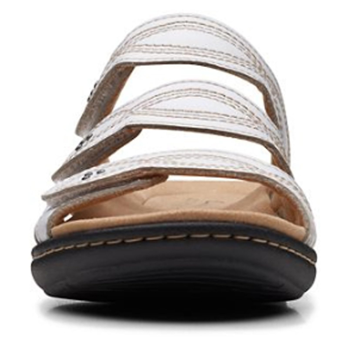 Clarks Women's Laurieann Ayla Flat Sandal, White Leather, 8