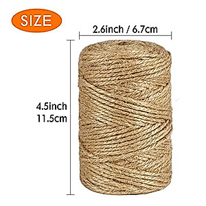 Shintop 328 Feet 3mm Thick Natural Jute Twine, 3Ply Heavy Duty Industrial Packing Materials String Brown Garden Twine for Arts, Crafts and Gift Wrapping