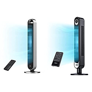 Dreo Pilot Max 120° Oscillating Tower Fan, 42 Inch Bladeless Fan & Tower Fan with Remote, 42 Inch Oscillating Bladeless Fan with 6 Speeds, 3 Modes, LED Display, Quiet Indoor Standing Fans