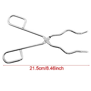 Crucible Clamp ZRM&E 21.5cm 8.46 Inches Stainless Steel Crucible Clip Laboratory Folder Graphite Melting Plier Holder Crucible Tongs