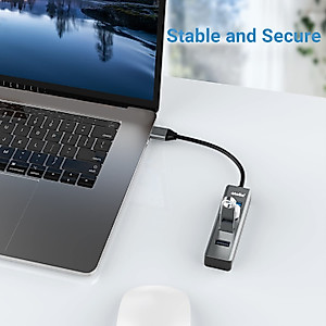 USB 3.0 Hub, atolla Aluminum 4-in-1 USB Splitter with 1 USB 3.0 Port and 3 USB 2.0 Ports for Windows 10, 8, 7, Vista, XP, Mac OS X, Linux and More