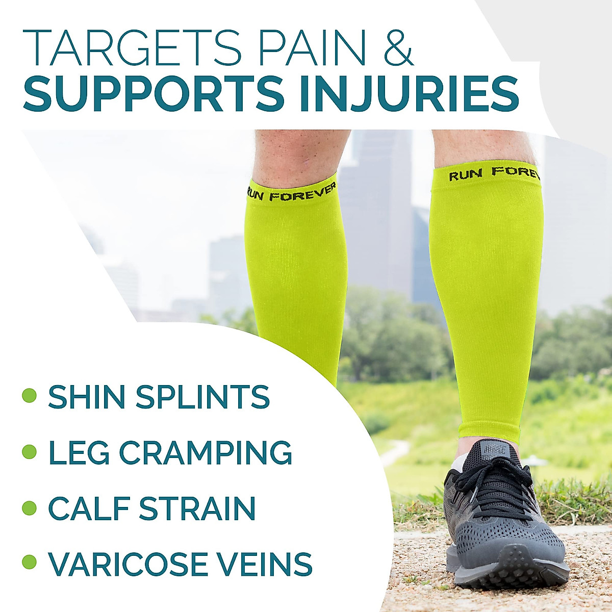 Calf Compression Sleeves for Men and Women - Leg Compression Sleeve - Footless Compression Socks for Runners, Shin Splints, Varicose Vein & Calf Pain Relief - Calf Brace for Running, Cycling, Travel