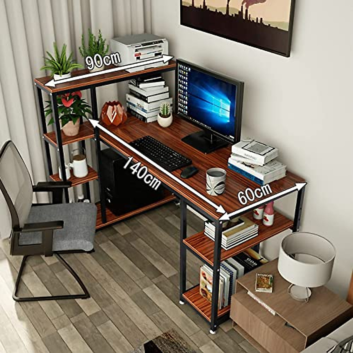 DEWEL Computer Desk with Drawer, 47” Executive Desk Office Writing Desk PC Laptop Workstation Space-Saving Study Desk with Storage for Home Office Study