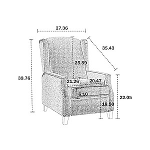 Kakotito Modern Upholstered Leisure Chair, Recliner Accent Chair with Lumbar Support for Living Room and Bedroom (Olive Green)