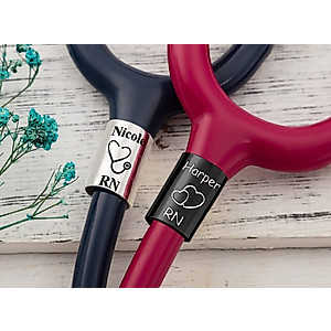 Stethoscope Name Tag Personalized Nurse Gifts Engraved Name Text ID Charm for Nurse Doctor Medical Students