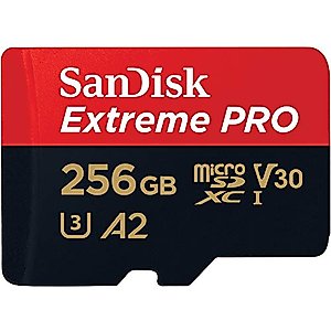 SanDisk 256GB Extreme Pro Durable, Captures 4K UHD Video, 200MB/s Read and 140MB/s Write microSD UHS-I Card for Recording Outdoor Adventures and Weekend Trips