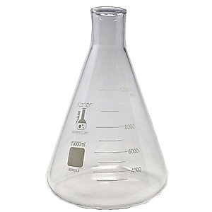 10000ml Narrow Mouth Erlenmeyer Flask, 3.3 Borosilicate Glass, Karter Scientific (Single)