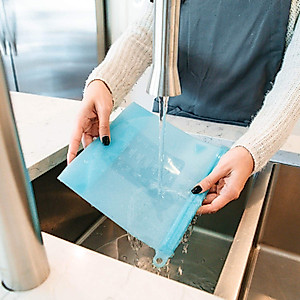 Reusable Food Storage Bags (9 Pieces) Dishwasher Safe Silicone Bags; Silicone Food Bag in Reusable Zip Style — Microwave Safe Reusable Snack Bags/Reusable Freezer Bags — Bags for Sous Vide