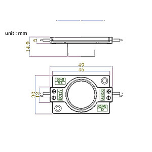 Warm White 3000K 12V LED Module with Lens 2.0W for Light Box with Tape Adhesive Back (20pcs Pack)