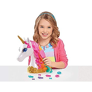 Barbie Dreamtopia Unicorn Styling Head, 10-pieces, Kids Toys for Ages 3 Up by Just Play
