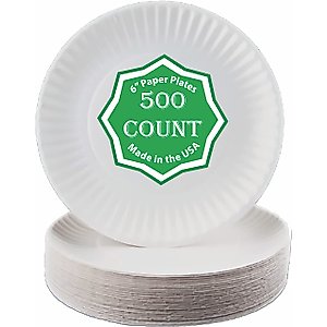 Spa Stix 6" Disposable Paper Plate - Pack of 500ct (Model: SS-Paper Plate 6-500)