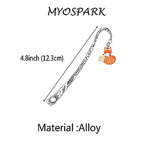 MYOSPARK Fox Bookmark Fox Lover Gift Fox Inspirational Jewelry Animal Bookmark Literary Reader Gift for Book Lovers (Fox Bookmark)