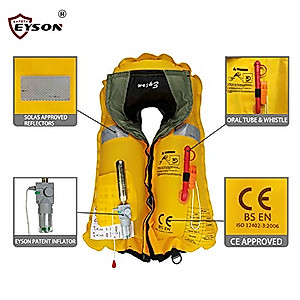 Eyson Slim Inflatable Life Jacket Life Vest Automatic (Olive)