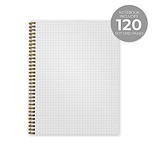 Create Your Future 8.5" x 11" Crystal Ball Spiral Notebook/Journal, 120 Dot Grid Ruled Pages, Durable Twin Loop Gloss Laminated Cover, Gold Wire-o Spiral/Made in the USA