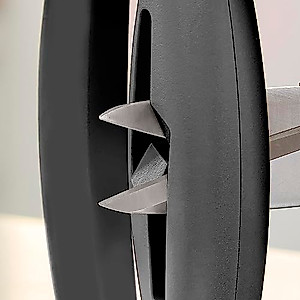 Smith’s 50000 V-Slot Knife & Scissor Sharpener – Straight Blade Sharpening - Large Scissors & Shear Sharpening Slots – Kitchen Tool - Soft Grip Handle – Comfortable Grip