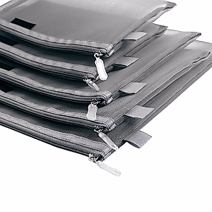 Topfinder Clear Cosmetic Bags Zip Makeup Mesh Bags Pencil Case Pouch Travel Toiletry Kit Set Storage Case (Grey)