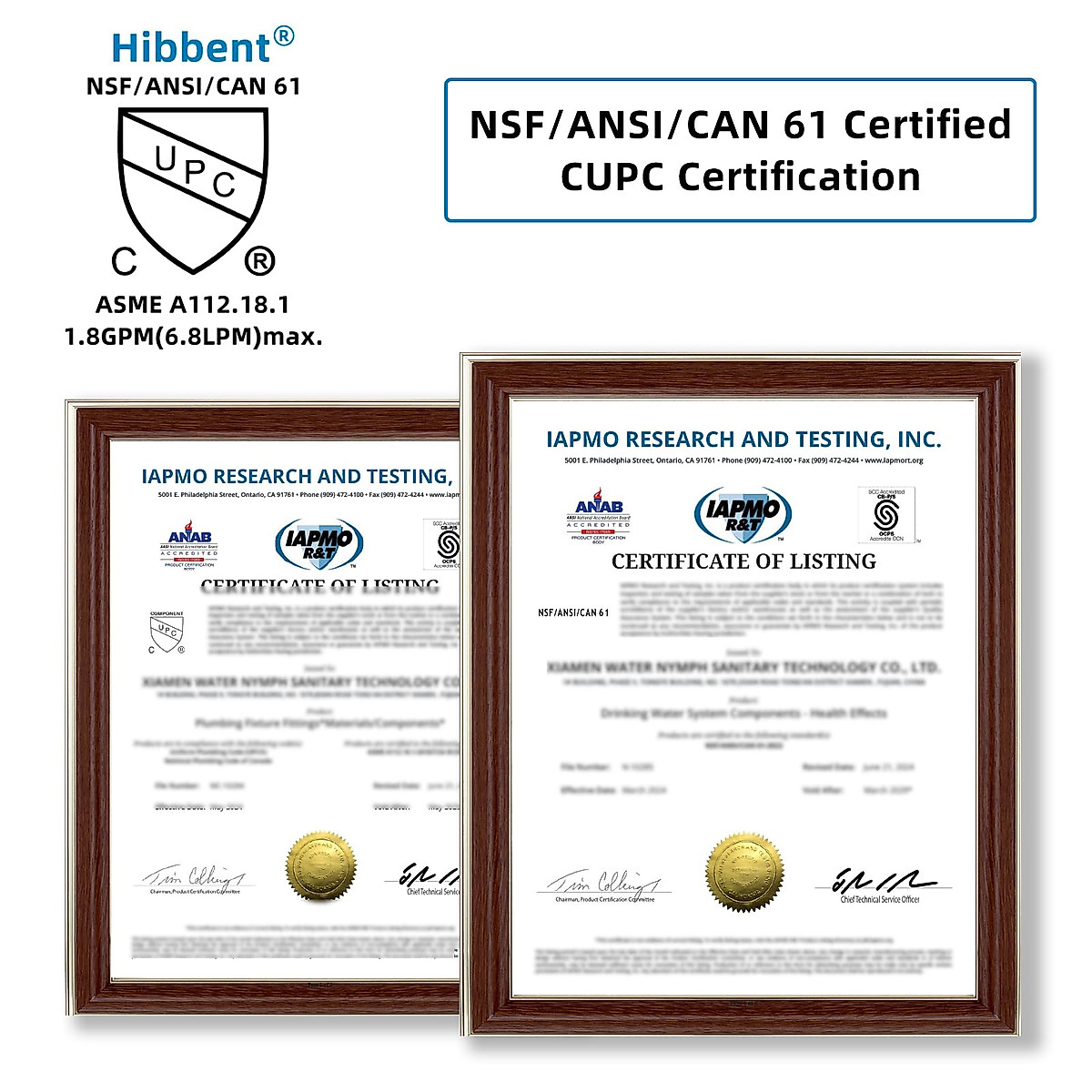 Hibbent NSF/ANSI/CAN 61 Certified Faucet Aerator, CUPC Certification 360° Swivel Kitchen Faucet Aerator, 2 Flow Sprayer Modes Water Saving Faucet Extender-55/64"-27UNS Female Thread/Polished Chrome