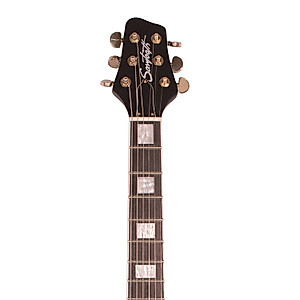 Sawtooth Heritage Series Maple Top Electric Guitar, Satin Black