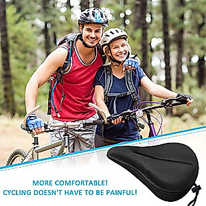 YEENOR Bike Seat Cushion,Most Comfortable Gel Bike Seat Cover, Bike Cushion Seat Cover for Women Men, Breathable Soft Bicycle Seat Cushion for Mountain Road City Bike