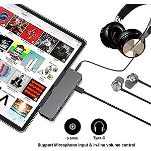 7-in-1 USB C Hub Adapter Multiport, with 4K HDMI, USB C PD Fast Charging and SD - Dongle Compatible with iPad Pro 2020 2018,iPad Air4, MacBook Pro/Air and More