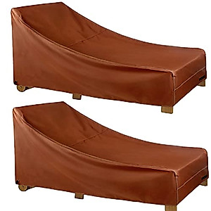 NettyPro Chaise Lounge Chair Covers Outdoor Waterproof Set 2, Patio Furniture Covers for Chaise Lounge Chairs, 76 x 26 x 32 Inch, Brown