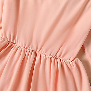 Axumity Kid Girls Clothes Ruffled Long-sleeve High Low Top with Bowknot + Leopard Print Pants 2-piece Winter Spring Girl Outfit Set(8-9t)