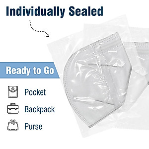 WECARE White KN95 Adult Face Masks 20 Pack - Individually Wrapped Disposable 4 Ply Particulate Respirator Mask - Anti Fog, PM2.5, Comfortable Folded Design