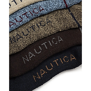 Nautica Men's Dress Socks - Light-Cushion Crew Socks (5 Pack), Size 6-12.5, BrownKhaki