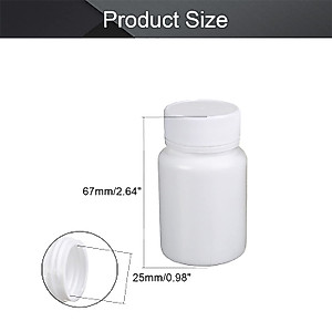 Utoolmart 50Pcs Plastic Solid Powder Medicine Pill Cylindrical Chemical Container Reagent Bottle, 80ml Wide Mouth Sample Sealing Liquid Storage Container