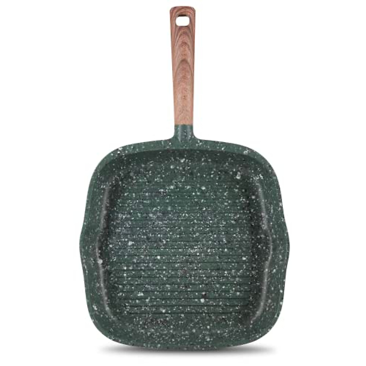 Phantom Chef 11" Square Frypan with Granite finish | PFOA Free | Nonstick Chef Cookware | Granite Grill Pan | Induction Compatible | Dishwasher & Oven Safe | Stay-Cool Handle | Easy to Clean (Green)