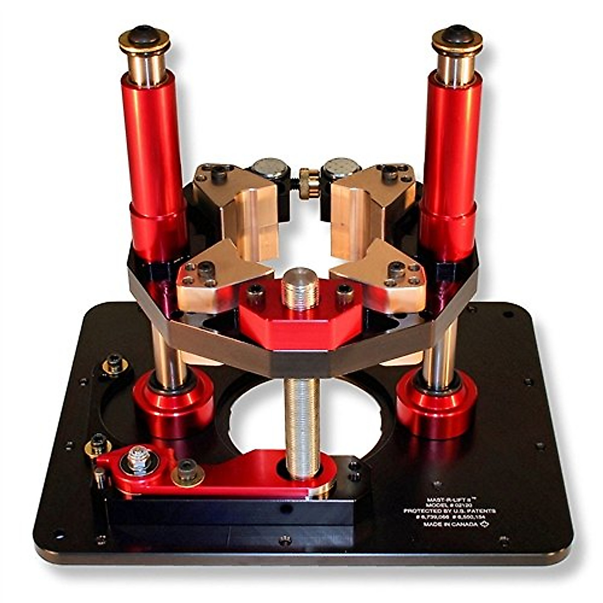 JessEm 02120 Mast-R-Lift II Router Lift with Top Plate and 10-Piece Insert Ring Kit with Caddy for Router Plates and Lift Systems (2 Items)