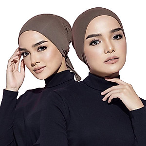 Chemo Headwear Hair Cover Inner Beanies Hat - 4 Packed Solid Bandana Skull Caps for Women Men (TC071-A1)