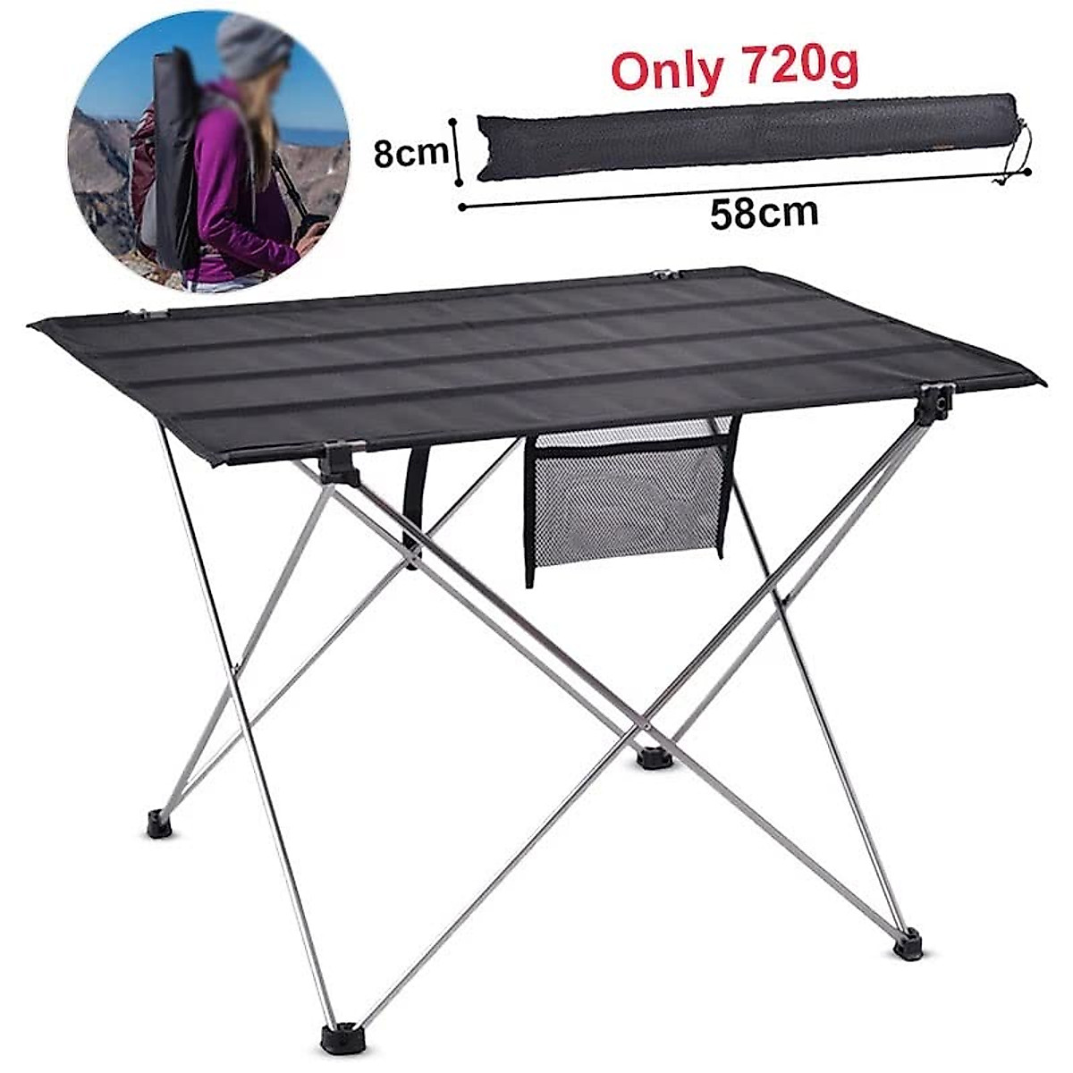 ZHYH Portable Folding Table Outdoor Camping Home Barbecue Picnic Light Aluminum Alloy Traveling Table Fishing