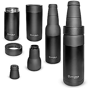 Beer Lovers Gifts Ideas Men and Women | 3-In-1 Bottle Cooler for Beer and Can with Opener | Double Walled Thermo Can Insulator to Keep Beverages Cold at BBQs or to Watch Sports 14oz