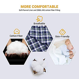 KingCamp Camping Double Sleeping Bags, 3 Season Cotton Flannel Lining Double Layer Sleeping Bag 2 Person Couple Waterproof Lightweight Backpacking Hiking Outdoors with Pillow and Carry Bag Queen Size