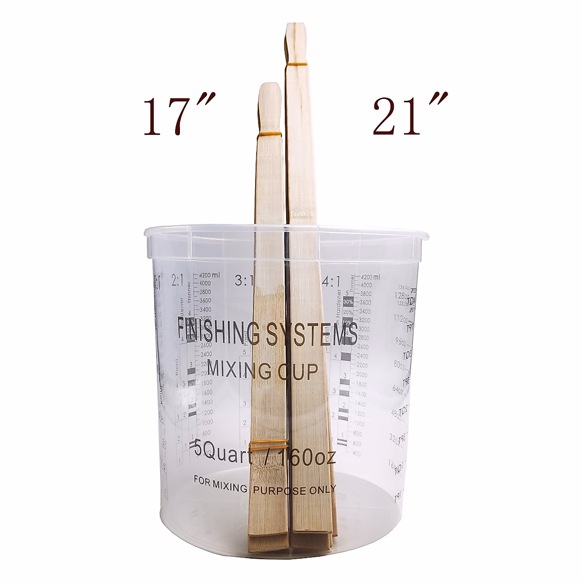 5 Gallon Paint Stir Sticks Bulk 17 inch, 10pc Wooden Paint Stirrers Mixing Paint, Large Popsicle Sticks for Crafts