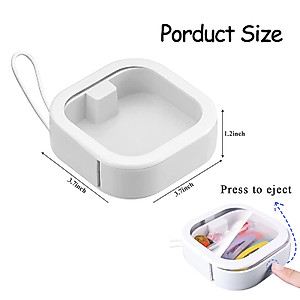 Nvhaly 4 Pcs Hair Tie Organizer, Portable Hair Tie Containers Storage Box Small Stackable Hair Ties Qtip Travel Holder Cotton Swab Dispenser Hair Accessories Organizer for Girls (4PCS,white)