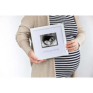 Little Pear We Love You Already Sonogram Frame, Gender-Neutral Pregnancy Announcement Picture Frame, Mother’s Day Keepsake Photo Frame, Nursery Décor, White