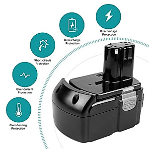 [2Pack] 18V 6.0Ah! High-Output Battery for Hitachi Power Tools BCL1815 BCL1820 BCL1825 BCL1830 BCL1840 EBM1830 327730 327731 Li-ion 18-Volt Battery