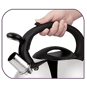 T-fal Specialty Stainless Steel Tea Kettle 3 Quart Cookware, Pots and Pans, Dishwasher Safe Silver