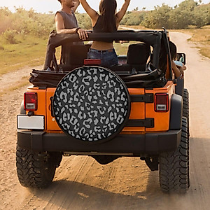 Foruidea Leopard Print Spare Tire Cover Dust-Proof Wheel Tire Cover Fit Trailer, RV, SUV and Many Vehicle 17 Inch