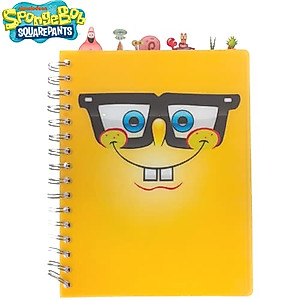 Innovative Designs Nickelodeon Spongebob Squarepants Tab Journal Notebook, Spiral Bound, 144 Lined Pages, 8 x 7 inches