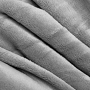 HOMEIDEAS Sherpa Blanket Queen/Full Size Extra Soft Fleece Blankets for All Season Fuzzy Warm for Bed Couch 90 x 90 Inches,Light Grey