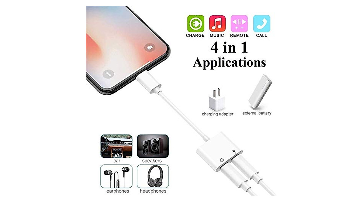 Dual Lightning Adapter for iPhone - Music & Charge